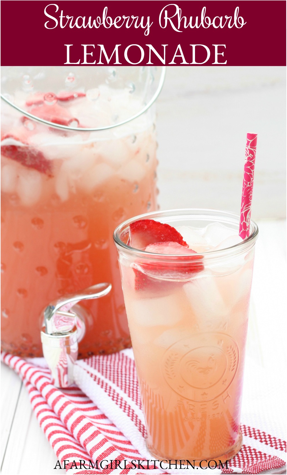 Strawberry Rhubarb Lemonade - A Farmgirl's Kitchen®