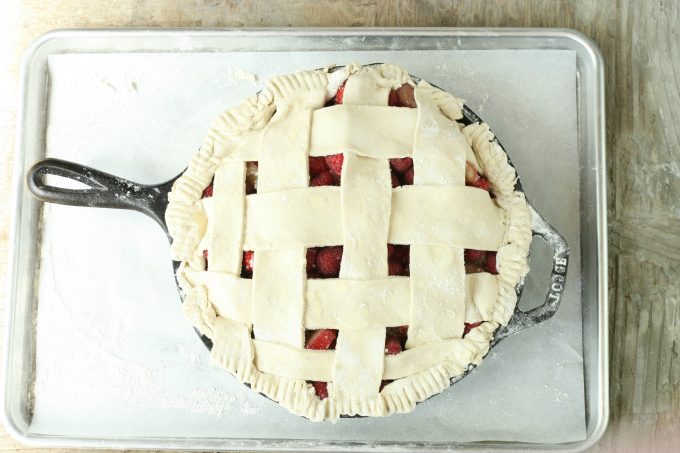 Easy Strawberry Raspberry Rhubarb Pie | A Farmgirl's Kitchen