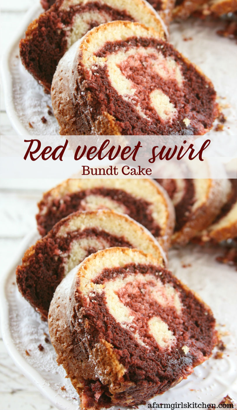 Homemade Red Velvet Marble Cake | A Farmgirl's Kitchen