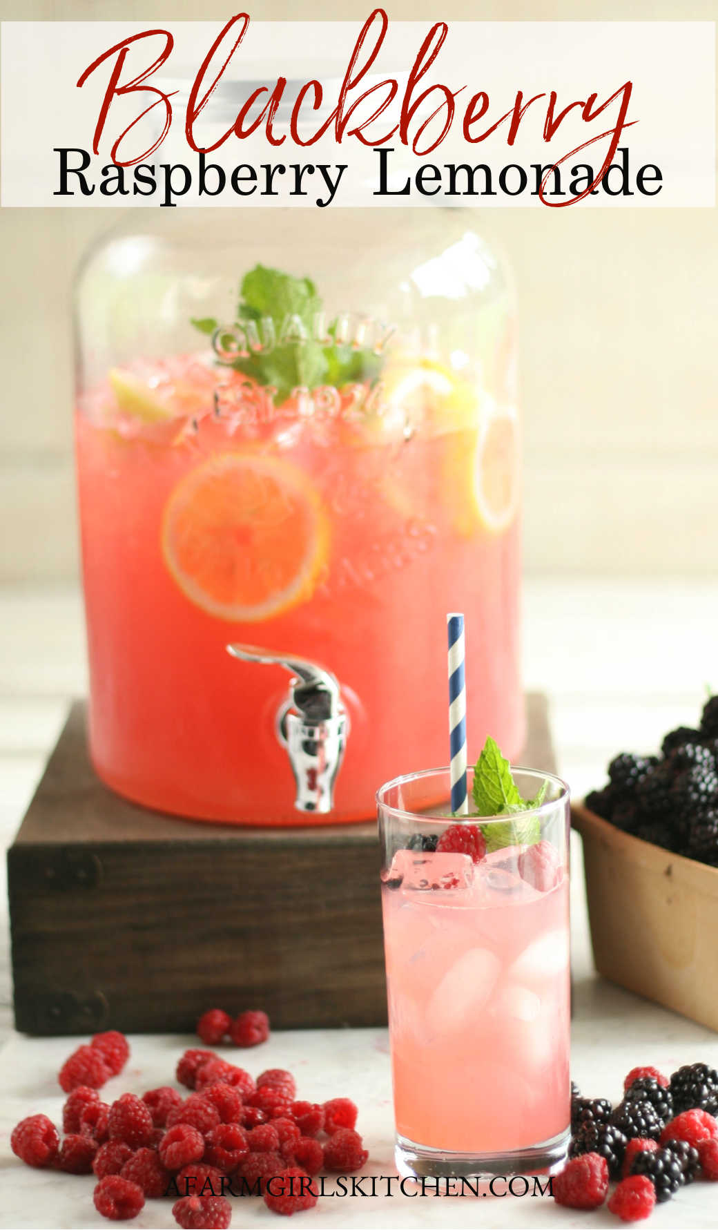 Homemade Raspberry Lemonade Recipe | A Farmgirl's Kitchen