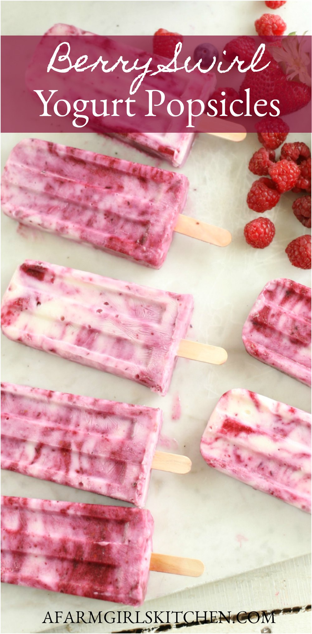 Homemade Berry Swirl Popsicles | A Farmgirl's Kitchen