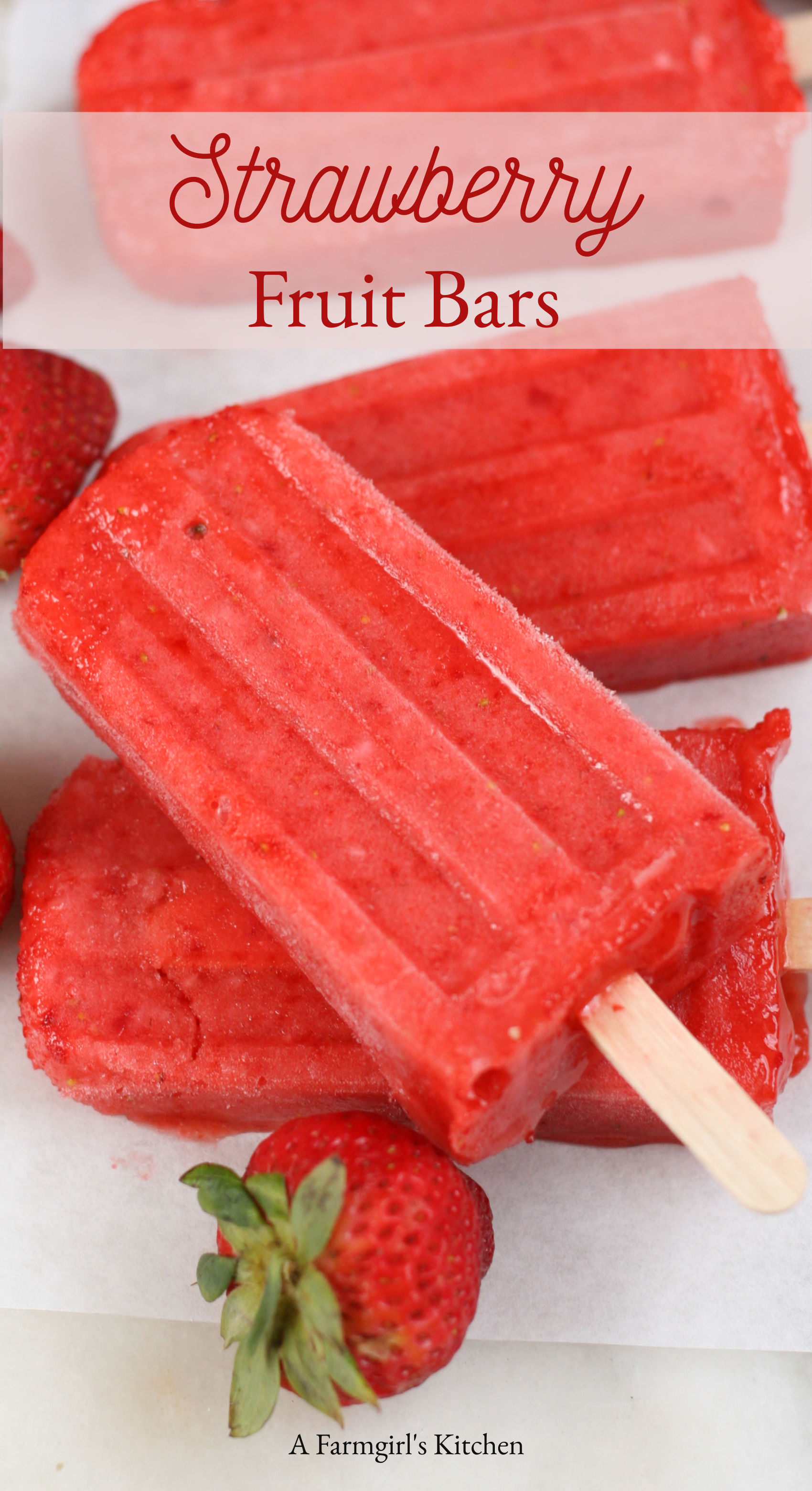 Strawberry Fruit Bars (Outshine Bars) - A Farmgirl's Kitchen®