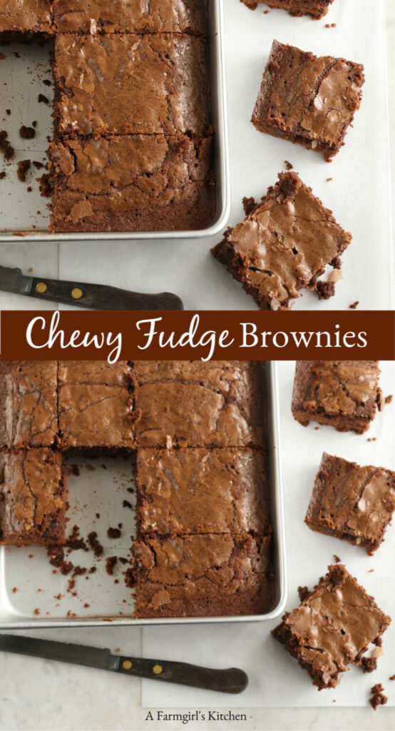 Easy Chewy Fudge Brownies | A Farmgirl's Kitchen