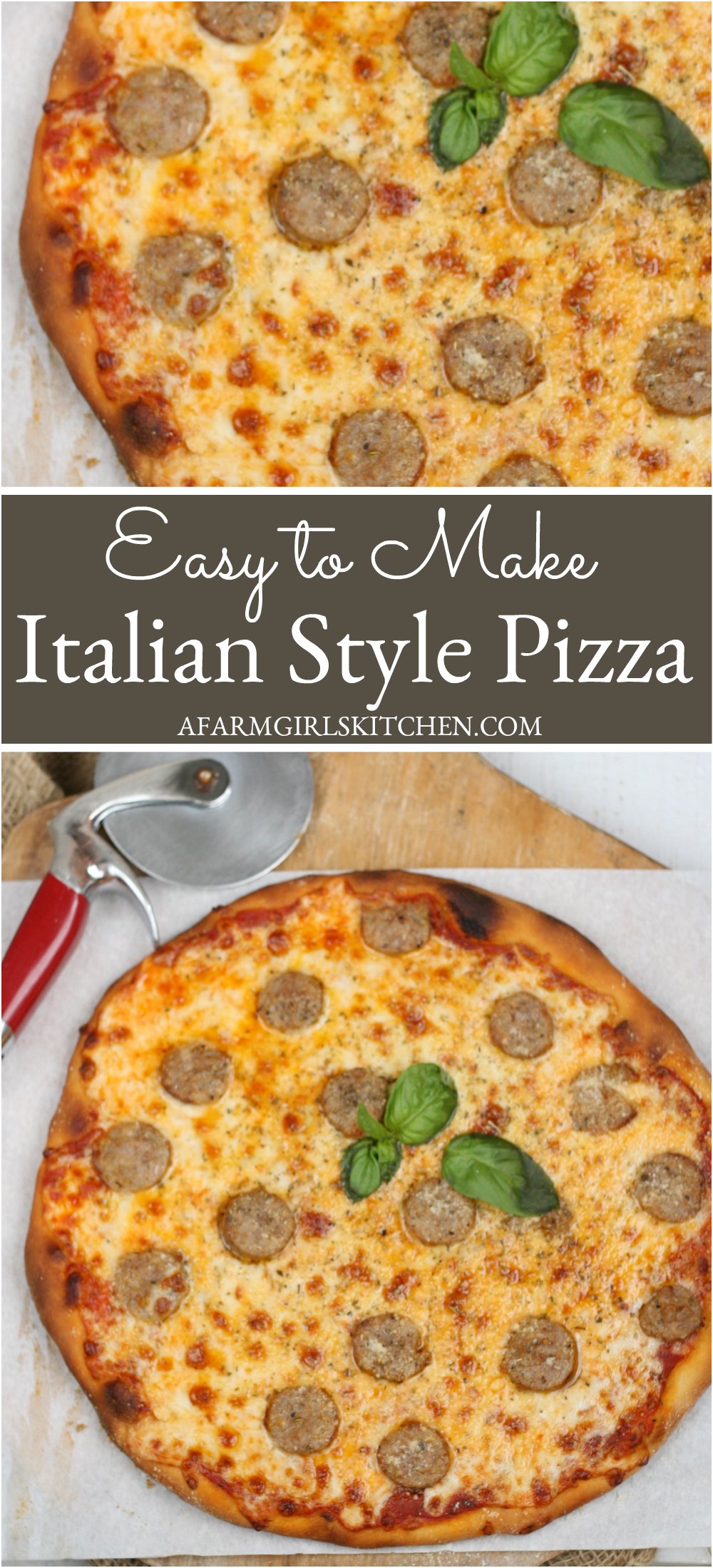 Homemade Italian Pizza Recipe | A Farmgirl's Kitchen