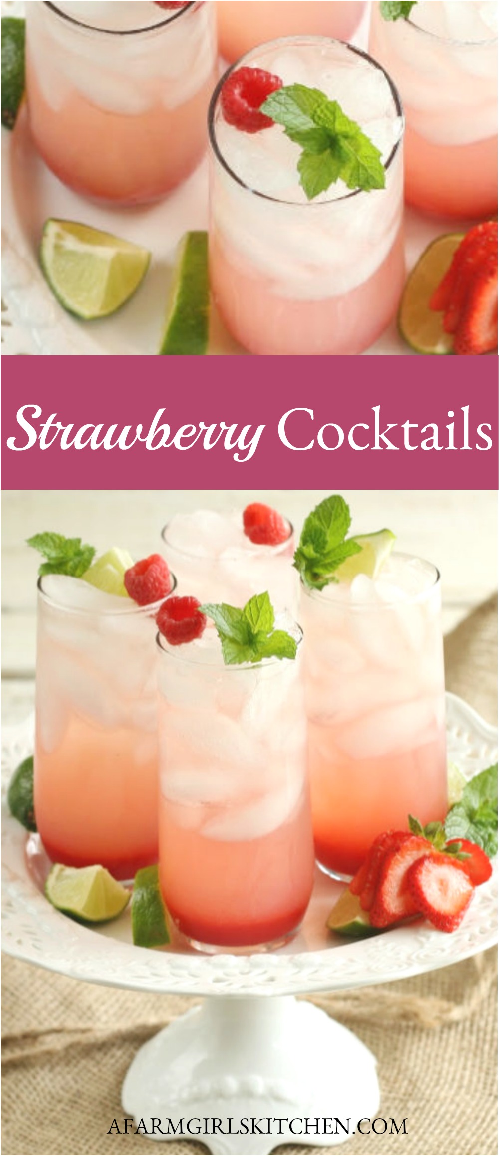 Easy Strawberry Cocktail Recipe | A Farmgirl's Kitchen