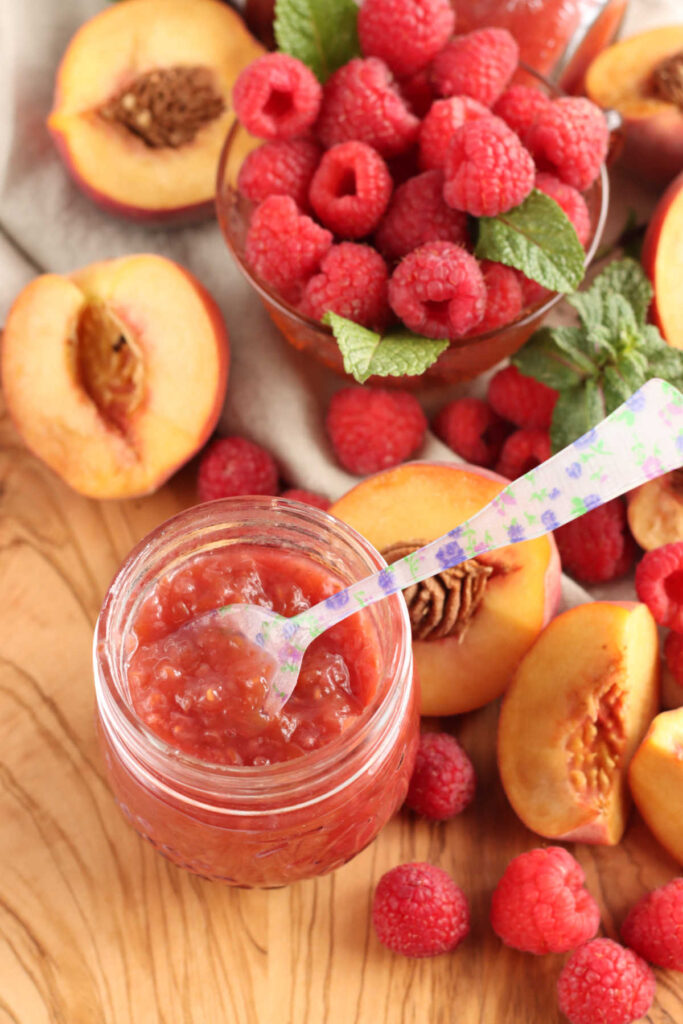 EASY Raspberry Peach Jam | A Farmgirl's Kitchen