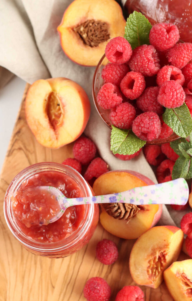 EASY Raspberry Peach Jam | A Farmgirl's Kitchen
