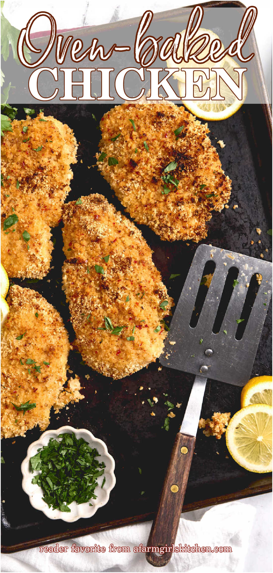Oven Baked Breaded Chicken - A Farmgirl's Kitchen®