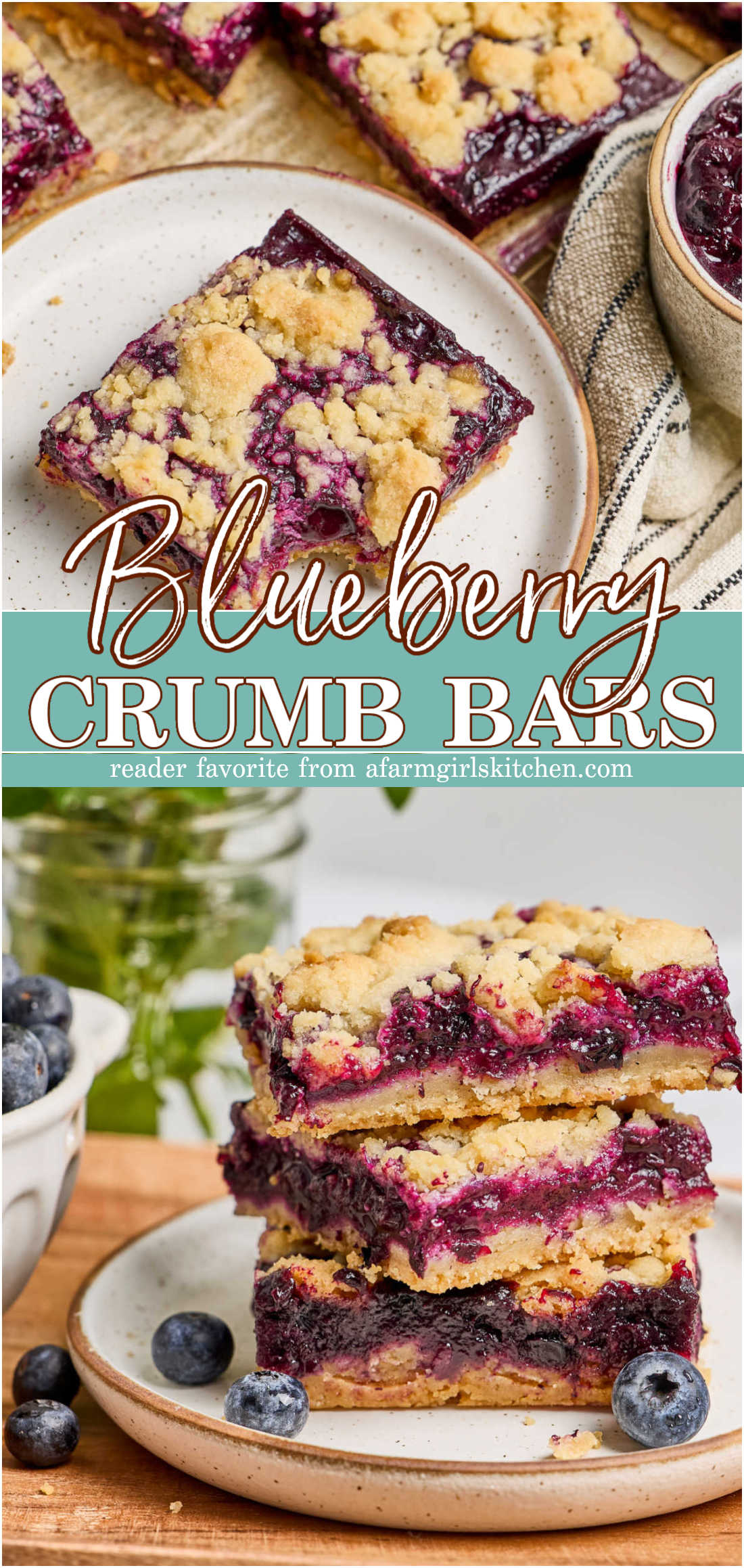 Blueberry Crumb Bars - A Farmgirl's Kitchen®